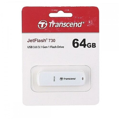 Флэш-диск USB 64Gb Transcend Jetflash 730, белый (TS64GJF730)