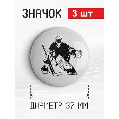 Значок "Вратарь (хоккей)", 3 штуки