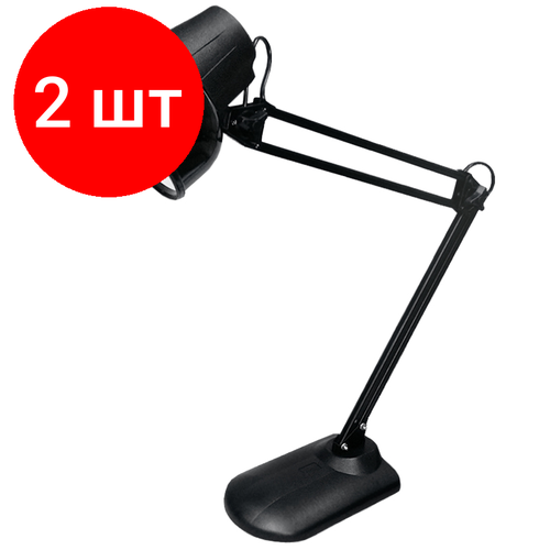Комплект 2 шт, Светильник настольный на подставке Трансвит "Бета +", черный