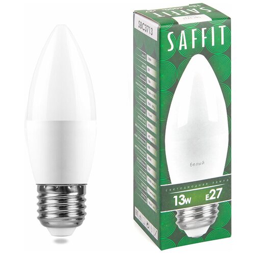 Лампа светодиодная SAFFIT SBC3713 Свеча E27 13W 4000K 55167, комплект 8 шт.