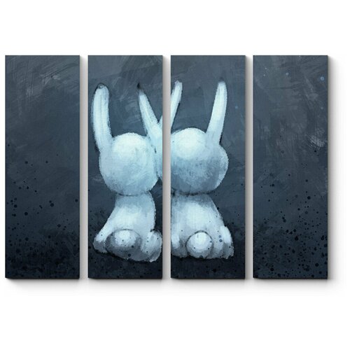 Модульная картина Любовь кроликов 100x75