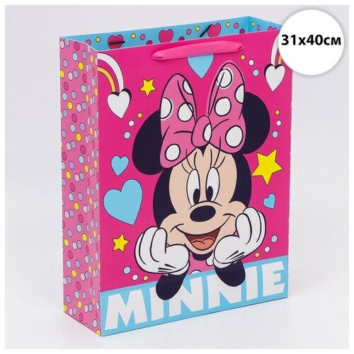 Пакет подарочный Minnie, Минни Маус, 31х40х11,5 см