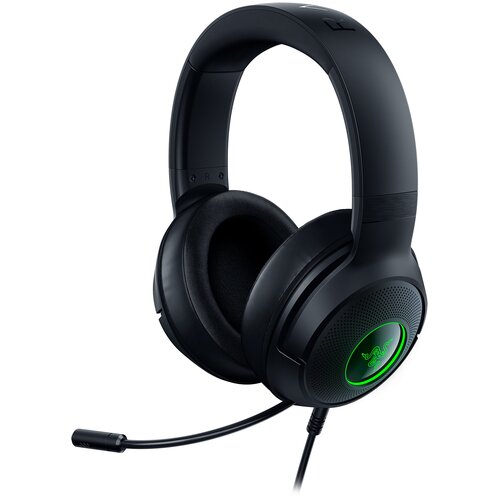 Игровая гарнитура Razer Kraken V3 X (2022) USB, 40 мм динамики, 7.1 звук, полноразмерные, кардиоидный микрофон, подсветка Chroma RGB