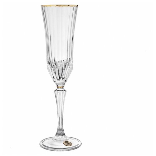 Бокалы для шампанского 180 мл 6 шт Bohemia Design "Адажио /Отводка золото" / 239070