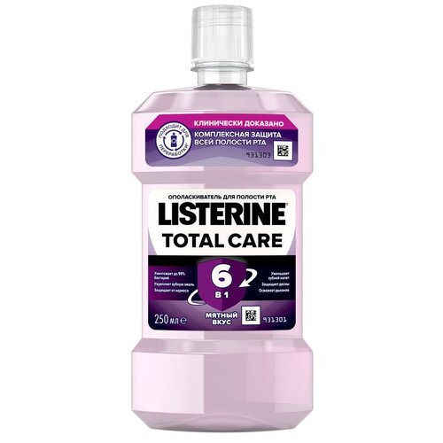 Listerine ополаскиватель Total Care, 250 мл, мята