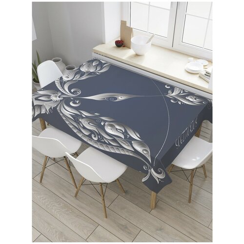 Скатерть прямоугольная JoyArty на кухонный стол "Монохромный Стрелец" из оксфорда, 120x145 см