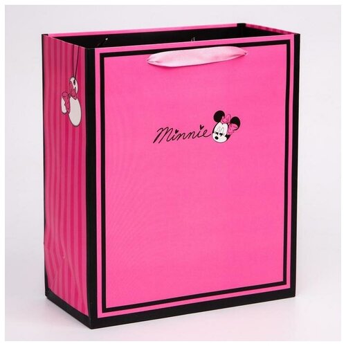 Пакет подарочный ламинированный вертикальный "Minnie", Минни Маус, размер 23х27х11,5 см
