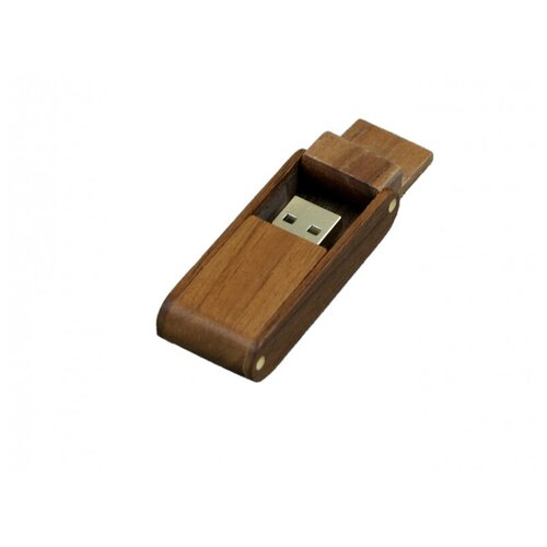 Раскладная деревянная прямоугольная флешка (4 Гб / GB USB 2.0 Красный/Red Wood3 Flash drive)