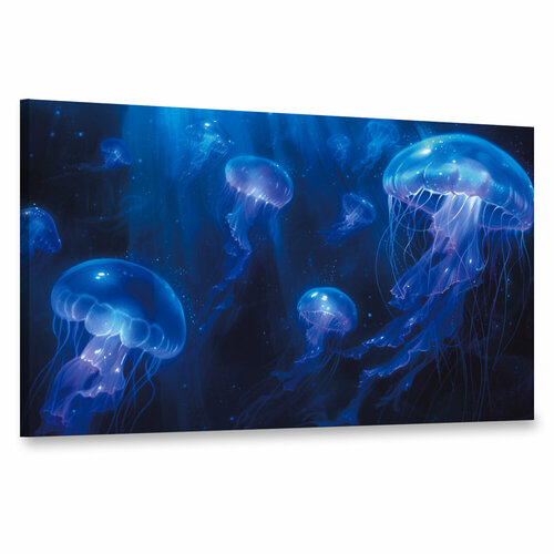 Интерьерная картина 100х60 "Медуза в глубинах"
