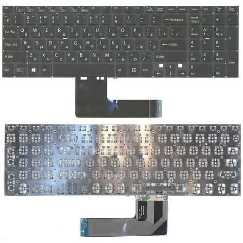 Клавиатура для ноутбука Sony Vaio SVF1521J1RB. RU3 черная, с поддержкой подсветки