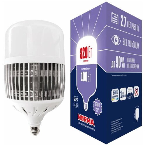 Лампа LED сверхмощная Volpe E27 100W 6500K матовая LED-M80-100W/6500K/E27/FR/NR UL-00006798