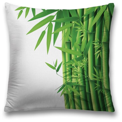 Наволочка декоративная на молнии, чехол на подушку JoyArty "Бамбуковые ростки" 45х45 см