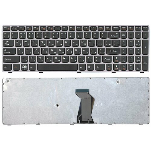 Клавиатура для ноутбука LENOVO 25-012185 черная с серой рамкой