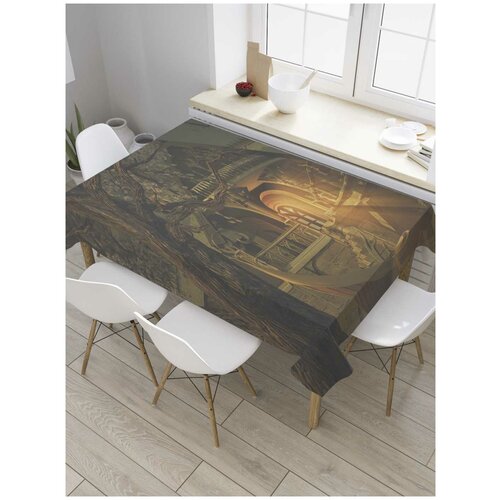 Скатерть прямоугольная JoyArty на кухонный стол "Фантастическая обитель" из оксфорда, 120x145 см