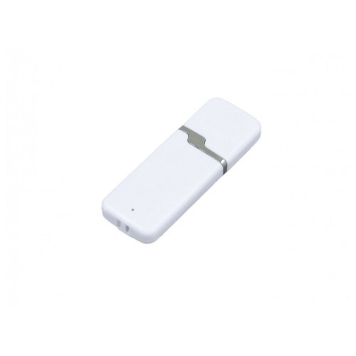 Промо флешка пластиковая с оригинальным колпачком (16 Гб / GB USB 2.0 Белый/White 004 Недорогая качественная флешка)
