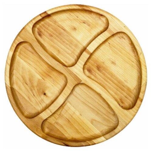 Менажница Kiron&Eliks деревянная, круглая, четыре деления