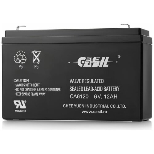 Свинцово-кислотный аккумулятор CASIL CA6120 (6 В, 12 Ач)