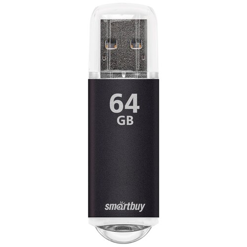 Флешка SmartBuy V-Cut USB 2.0 64 ГБ, 1 шт., черный