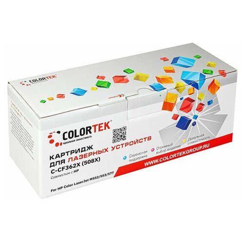 Картридж лазерный Colortek CT-CF362X (508X) желтый для принтеров HP