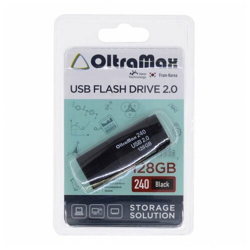 USB-накопитель (флешка) OltraMax 240 128Gb (USB 2.0), черный