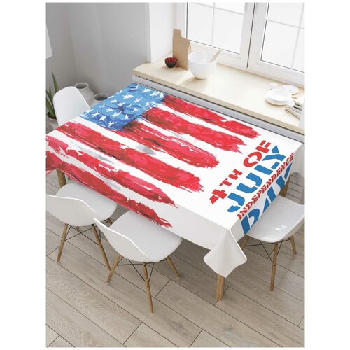Скатерть прямоугольная JoyArty на кухонный стол "День Независимости Америки" из оксфорда, 120x145 см