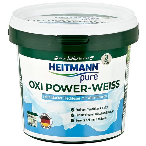 Пятновыводитель Heitmann Oxi Power-Weiss для белых тканей, 500 мл, 500 г
