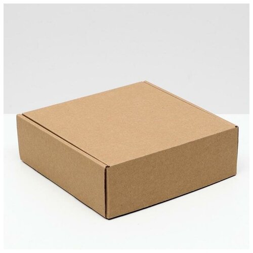 Коробка самосборная, крафт, 21 х 21 х 7 см./ В упаковке: 5