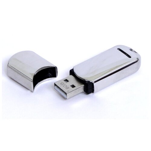 Каплевидная металлическая флешка для нанесения логотипа (128 Гб / GB USB 3.0 Серебро/Silver 255 мужской подарок оптом и в розницу)