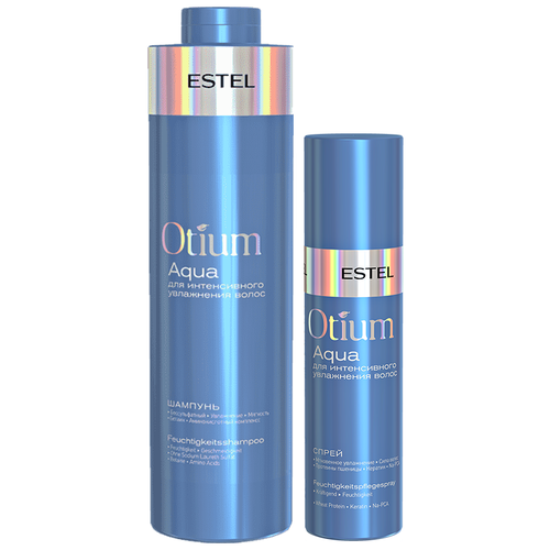 Шампунь для интенсивного увлажнения волос otium aqua 1 л Estel + спрей otium aqua 200 мл