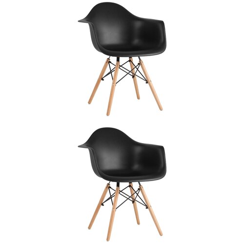 Комплект стульев STOOL GROUP DAW, массив дерева, 2 шт., цвет: черный