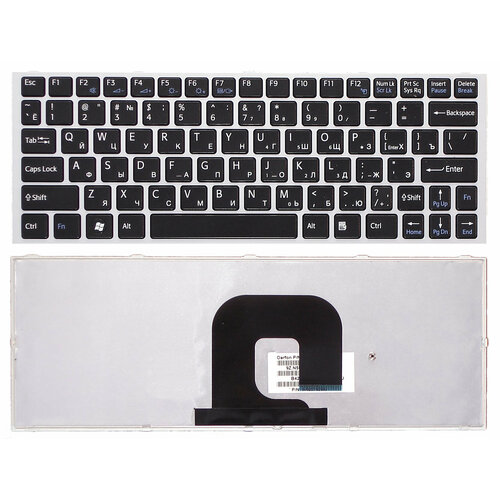 Клавиатура для Sony Vaio A1803985A черная с серебристой рамкой