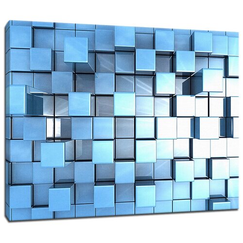 Картина Уютная стена "Стена из кубов 3D" 80х60 см
