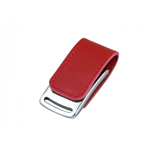 Кожаная флешка для нанесения логотипа с магнитным замком (32 Гб / GB USB 2.0 Красный/Red 216 Flash drive Модель 500)