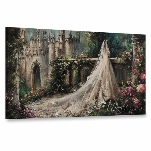 Интерьерная картина 100х60 "Невеста в волшебном замке"