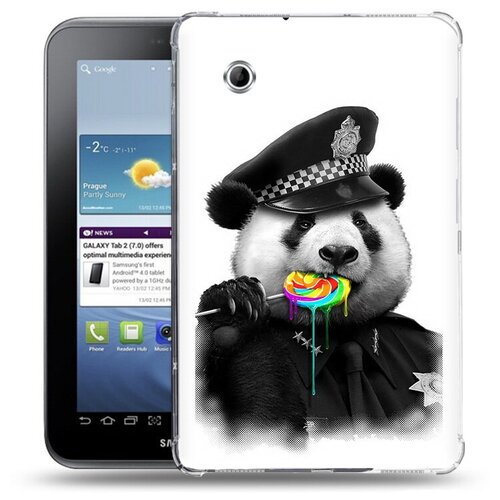 Чехол задняя-панель-накладка-бампер MyPads Панда полиция для Samsung Galaxy Tab 2 7.0 GT-P3100/P3110 противоударный