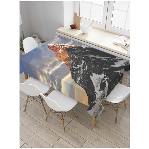 Скатерть прямоугольная JoyArty на кухонный стол "Пик горы" из оксфорда, 180x145 см