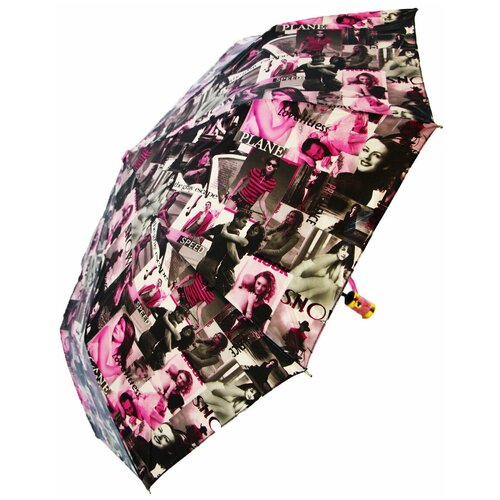Зонт Popular, полуавтомат, 3 сложения, купол 105 см, 9 спиц, система «антиветер», чехол в комплекте, для женщин, розовый