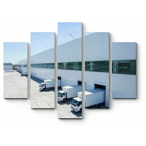 Модульная картина Промышленное здание со складом85x68