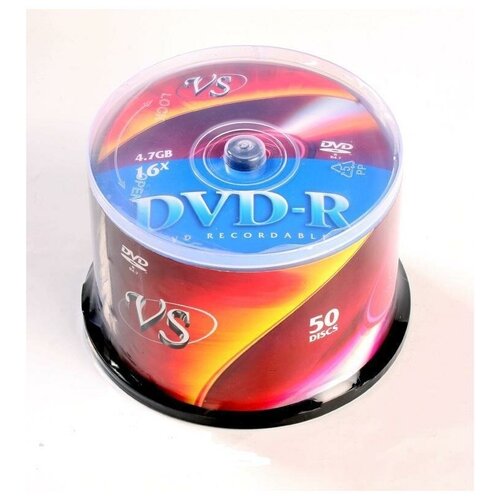 Оптический диск DVD-R VS 4.7Gb, 16x, cake box, 50шт. (VSDVDRCB5001)