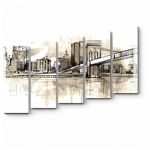 Модульная картина Винтажный мост 140x98