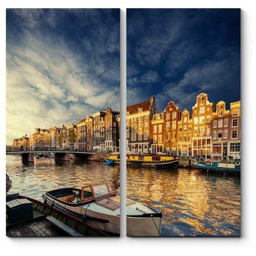 Модульная картина Потрясающая атмосфера Амстердама 60x60