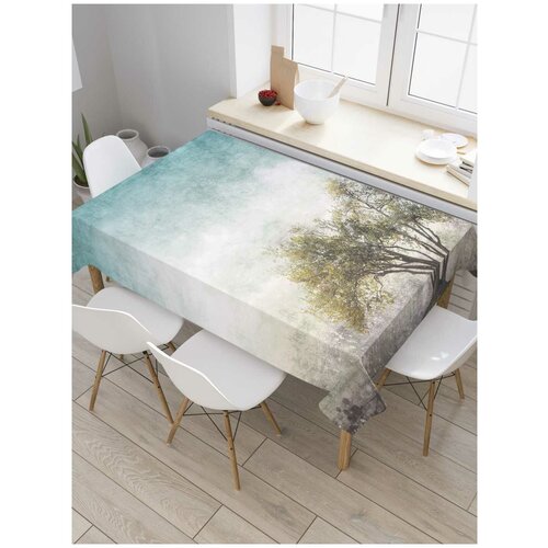 Скатерть прямоугольная JoyArty на кухонный стол "Куст жасмина" из оксфорда, 120x145 см