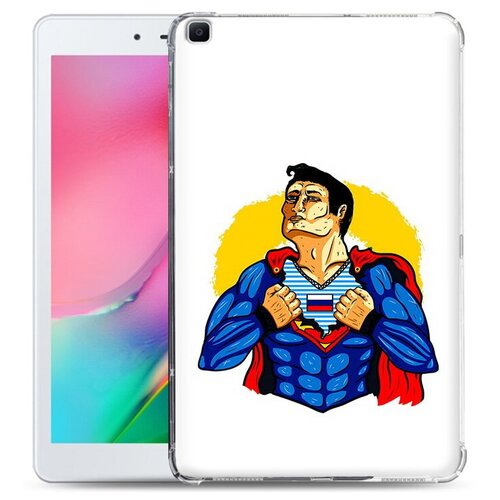 Чехол задняя-панель-накладка-бампер MyPads русский супермен для Samsung Galaxy Tab A 8.0 (2019) SM-P200/P205 противоударный