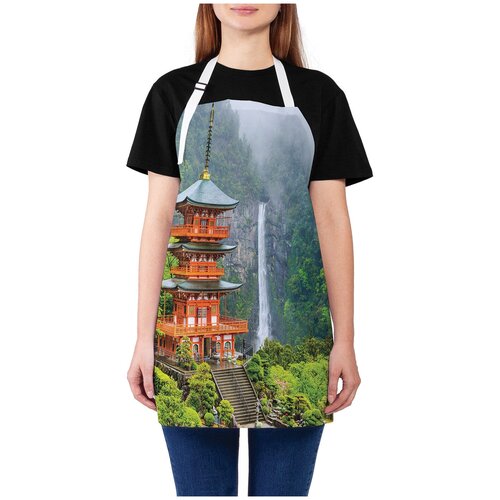 Фартук женский для готовки JoyArty "Японская архитектура", универсальный размер