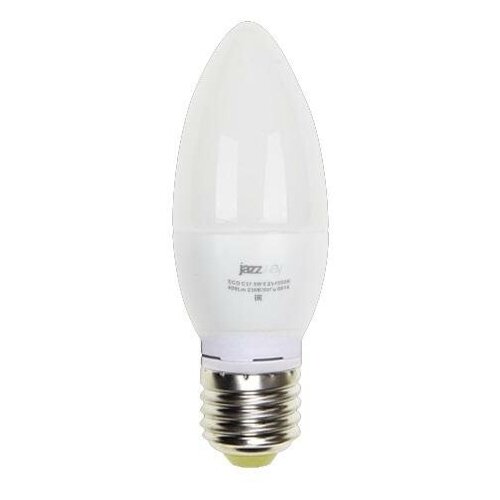Лампа светодиодная PLED-ECO-C37 5Вт свеча 4000К белый E27 400лм 230В JazzWay 4897062855329, 1шт