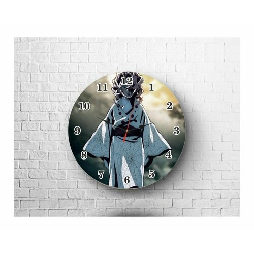 Часы настенные GOODbrelok круглой формы, диаметр 20 см, с принтом "Клинок рассекающий демонов" - 4