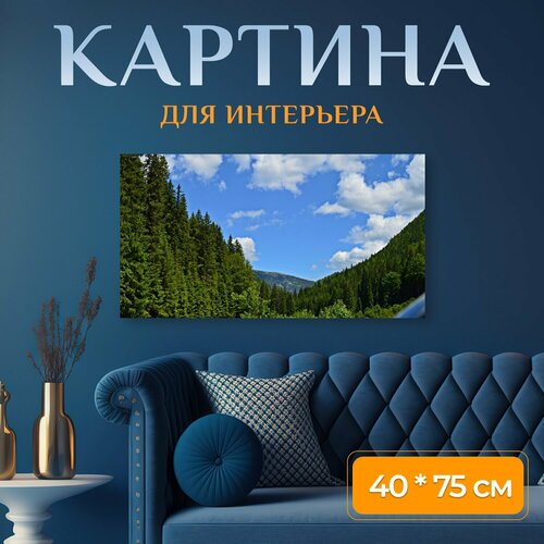Картина на холсте "Дорога а, гора, румыния" на подрамнике 75х40 см. для интерьера