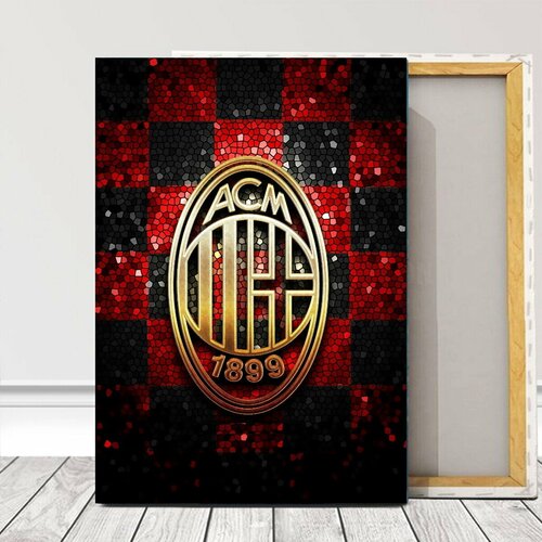 Картина на холсте Милан эмблема клуба постер для интерьера 50*70