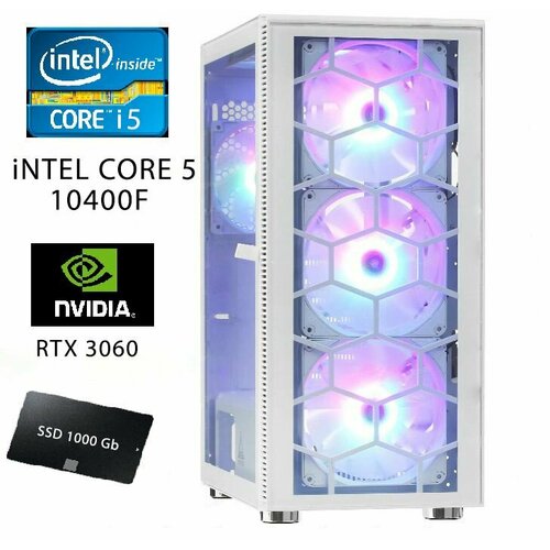 Игровой системный блок i 5 10400F (2.9 ГГц), RTX 3060, RAM 32 ГБ, SSD 1000 ГБ, Windows 10 Pro)