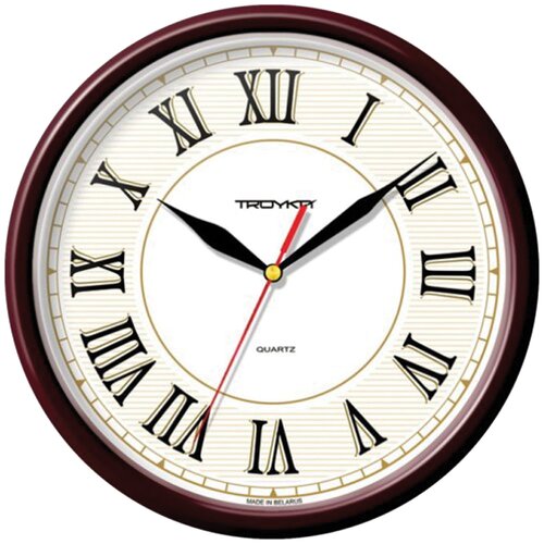 Часы настенные кварцевые Тройка 91931915, коричневый